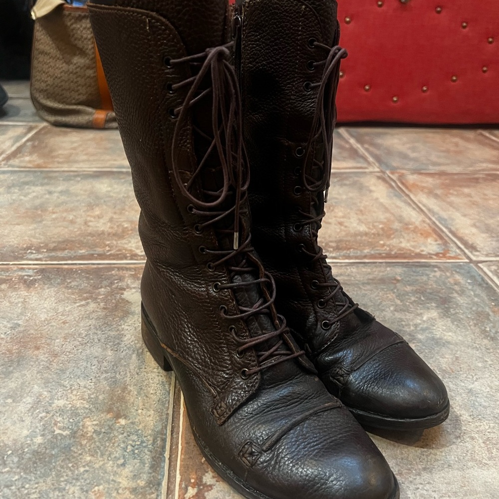 Vintage Italian Dark Brown Leather Boots - Gem